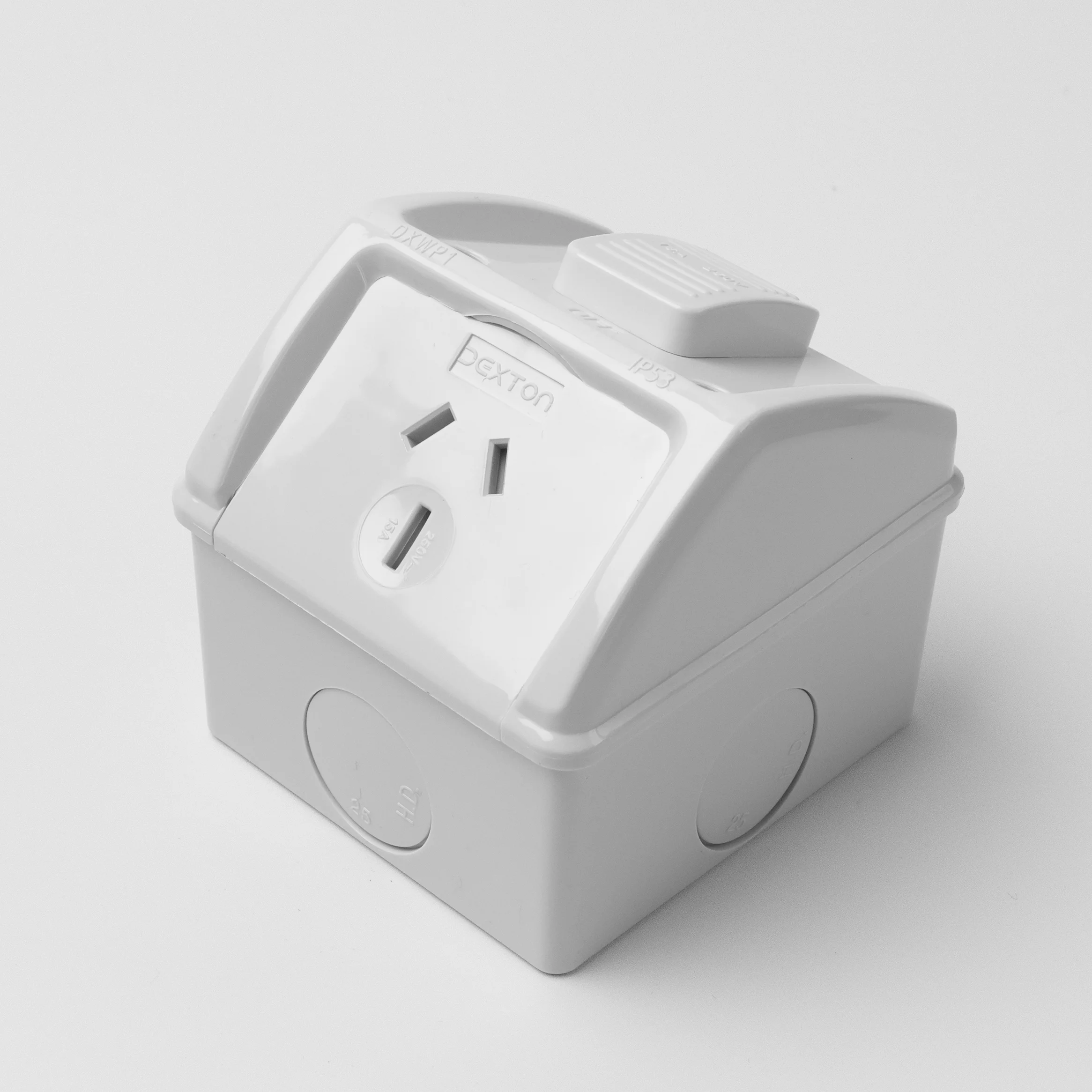 Single weatherproof socket 15A IP53 - Dexton