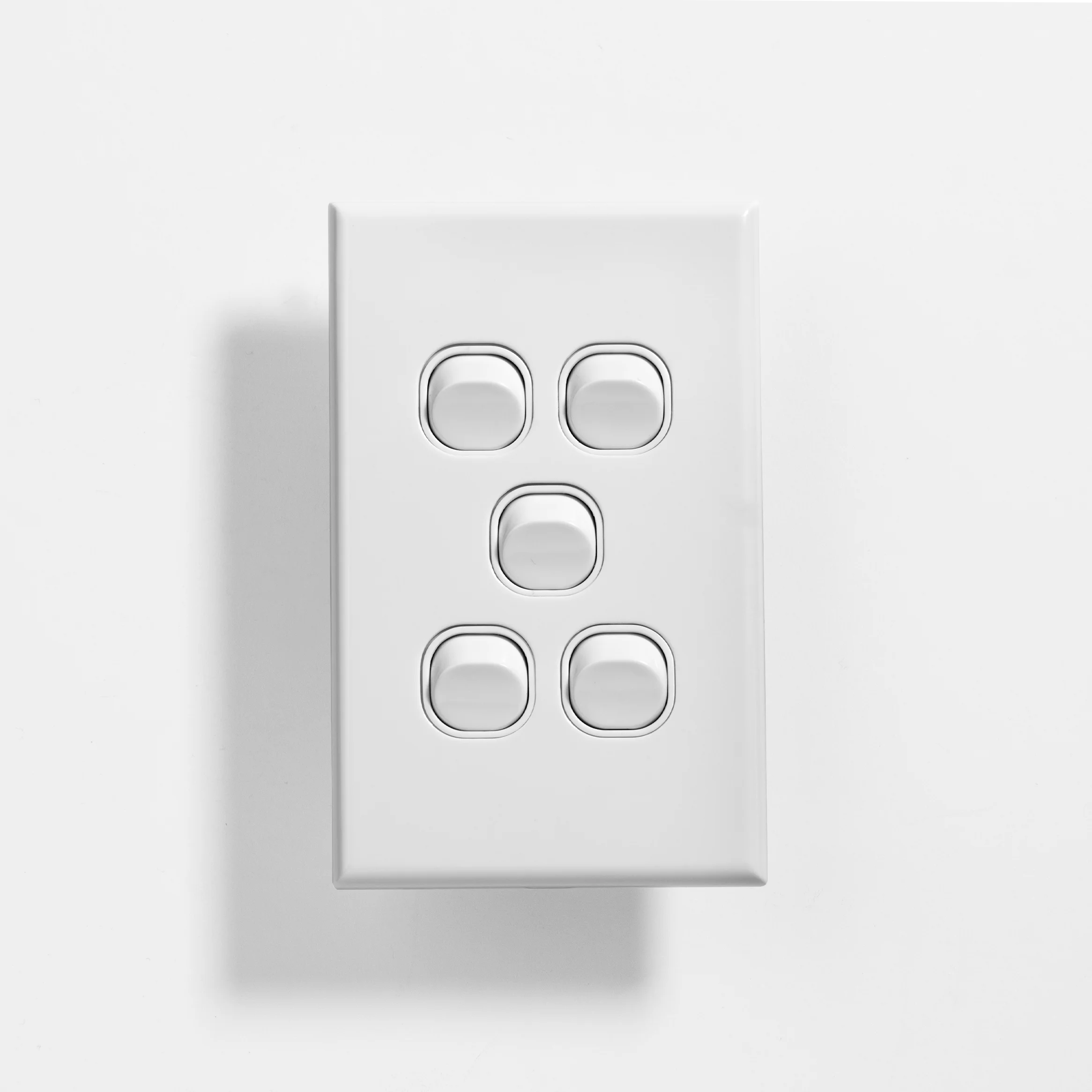 Slim five gang switch 16A vertical - Dexton