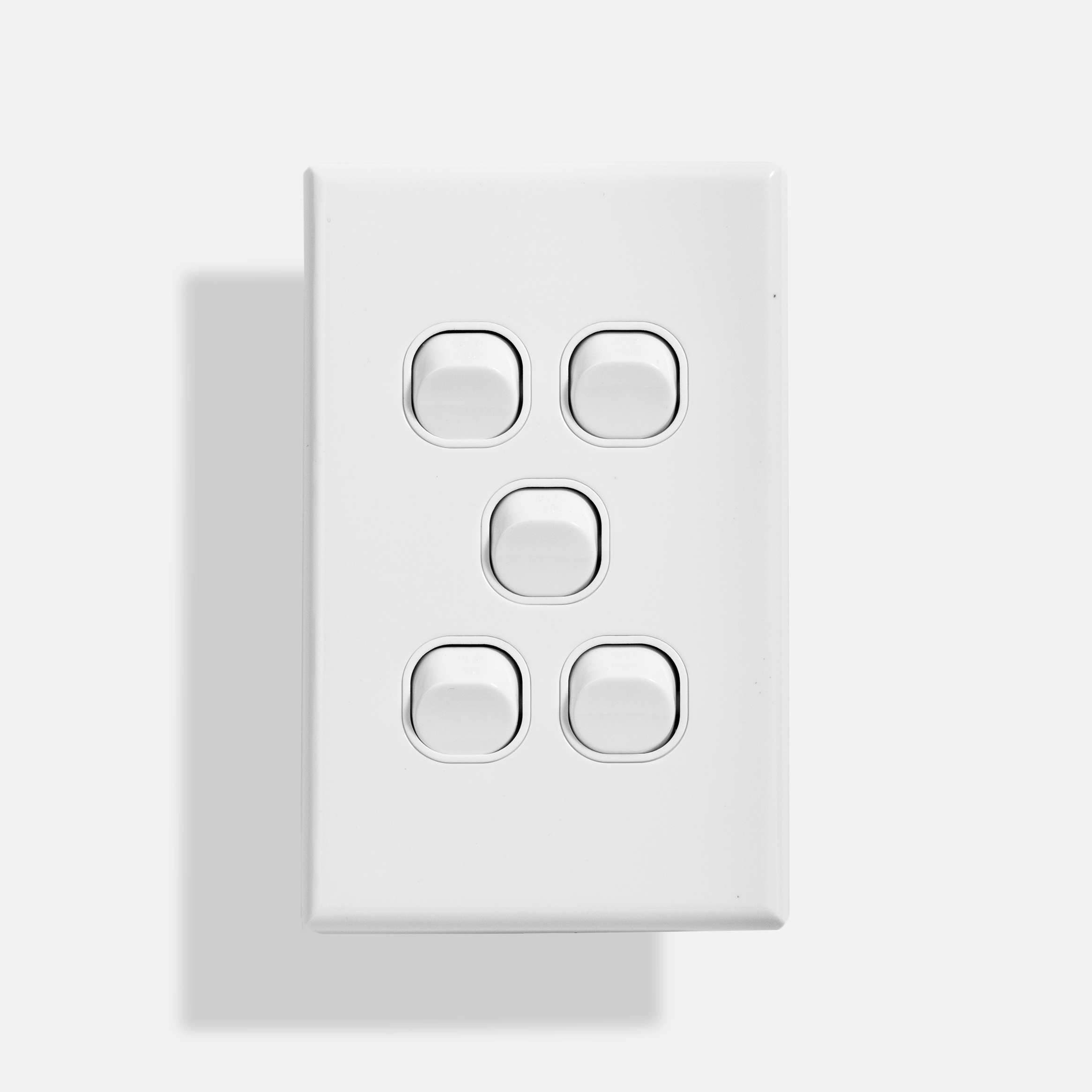 Standard five gang switch vertical round edge - Dexton